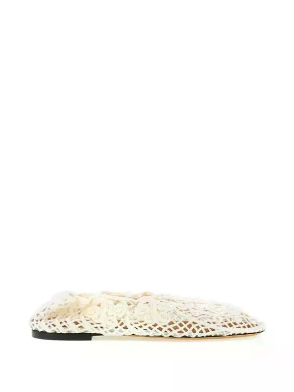 ODISSI Iris Crochet Ballet Flats - White