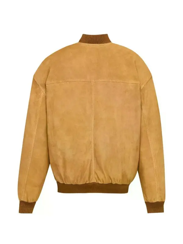 Saint Laurent Suede Bomber Jacket - Neutrals