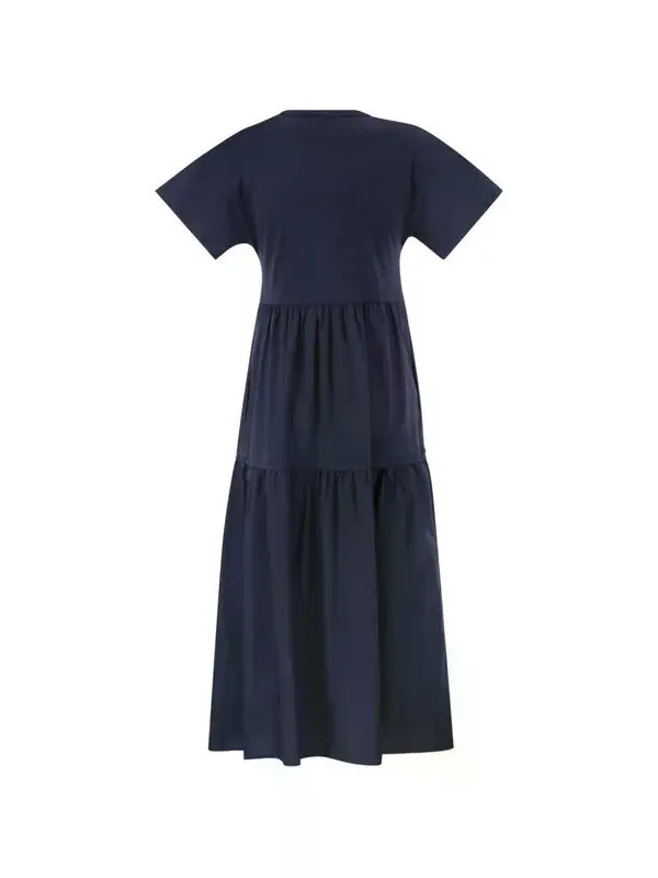 Max Mara V-neck Tiered Dress - Blue