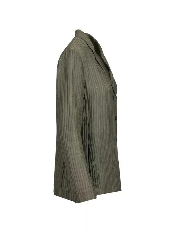 Emporio Armani Single-breasted Textured Blazer - Green