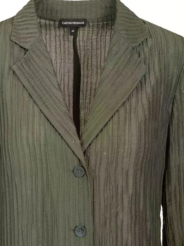 Emporio Armani Single-breasted Textured Blazer - Green