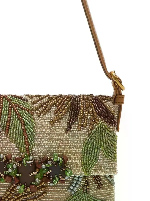 Malìparmi Beaded Floral Shoulder Bag