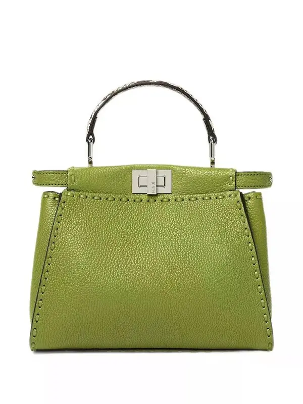 Fendi Mini Peekaboo Stitched Tote - Green