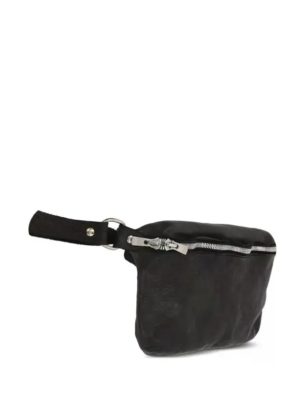 Guidi Leather Belt Bag With Double-slider Zip Fastening - Black