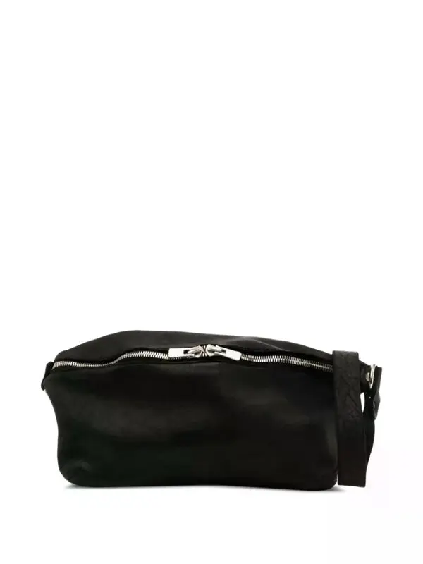 Guidi Leather Belt Bag With Double-slider Zip Fastening - Black