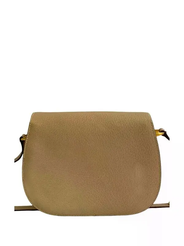 Gucci 20th Century Grained Calfskin Bamboo Crossbody Bag - Brown