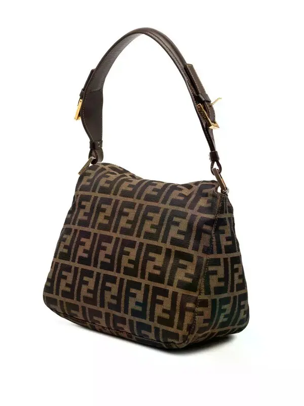 Fendi 20th Century Zucca Canvas Double Flap Shoulder Bag