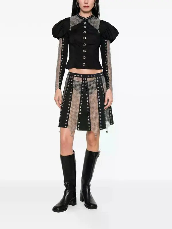 CHOPOVA LOWENA Titan Eyelet Mini Skirt
