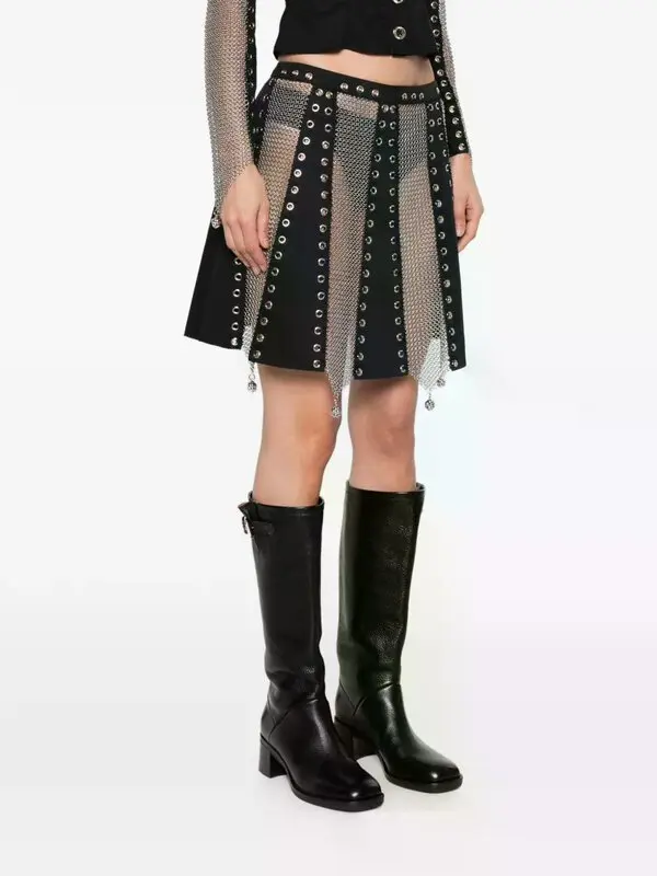CHOPOVA LOWENA Titan Eyelet Mini Skirt
