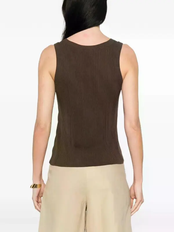 Max Mara Ribbed Knit Top - Brown