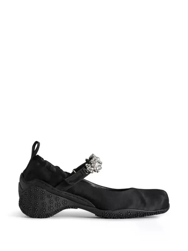 Simone Rocha Flower-embellished Ballet Flats - Black
