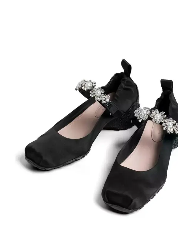 Simone Rocha Flower-embellished Ballet Flats - Black