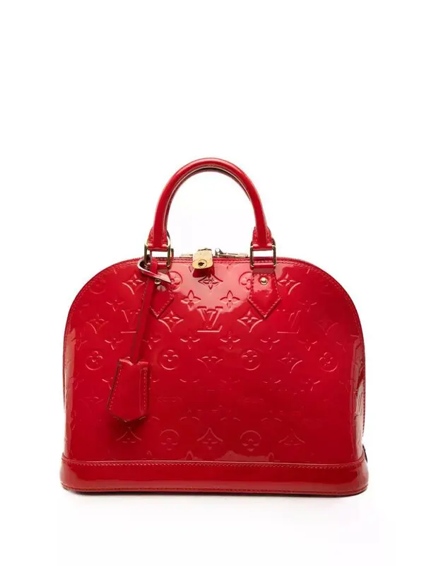 LOUIS VUITTON 2015 Monogram Vernis Alma Pm Handbag - Red