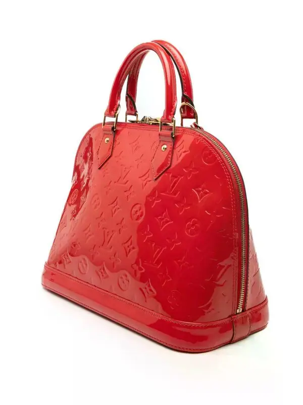 LOUIS VUITTON 2015 Monogram Vernis Alma Pm Handbag - Red