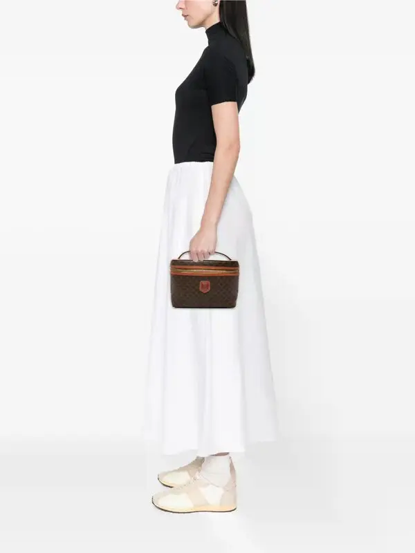 Celine 20th Century Macadam Coated Canvas Vanity Bag