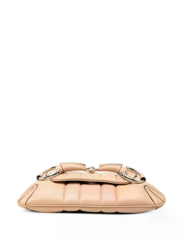 Gucci Small Quilted Calfskin Horsebit Chain Satchel - Brown