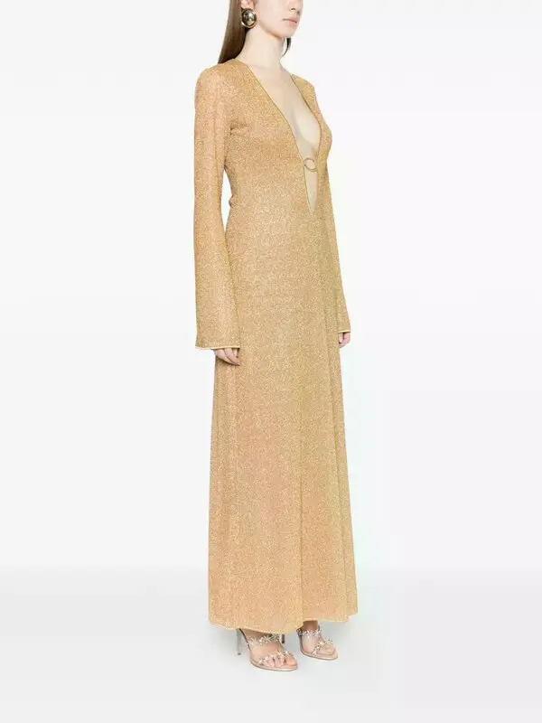 Oseree Ring-detail Maxi Dress - Neutrals