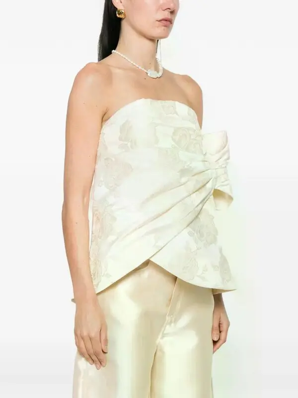 Simone Rocha Gathered Flower Top - Neutrals