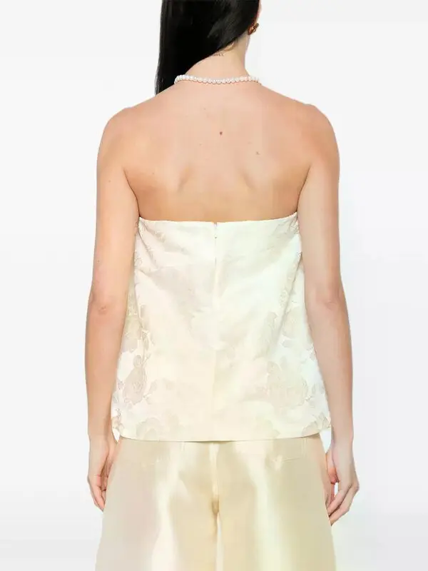 Simone Rocha Gathered Flower Top - Neutrals