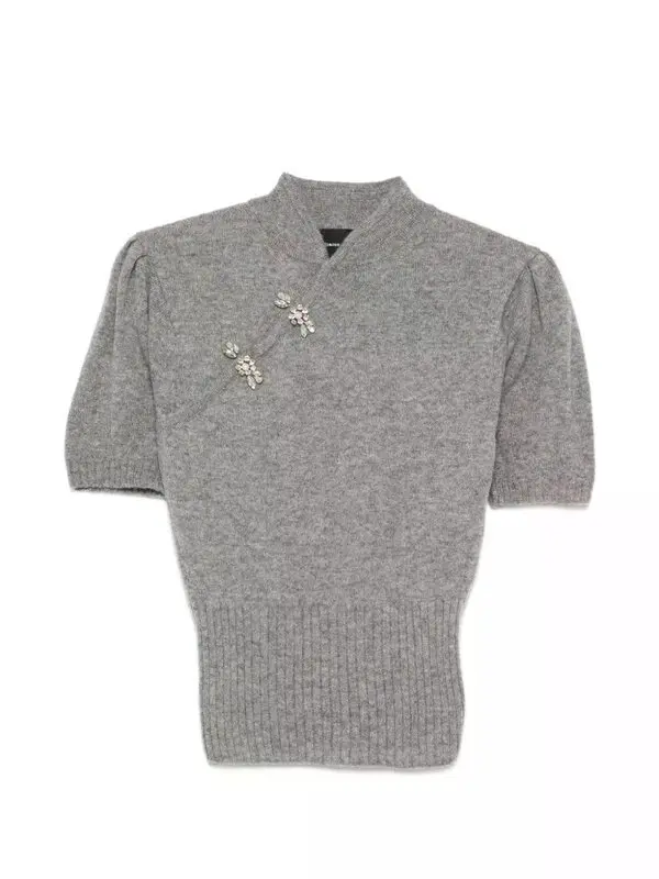 Simone Rocha Embellishment Puff-sleeves Sweater - Grey