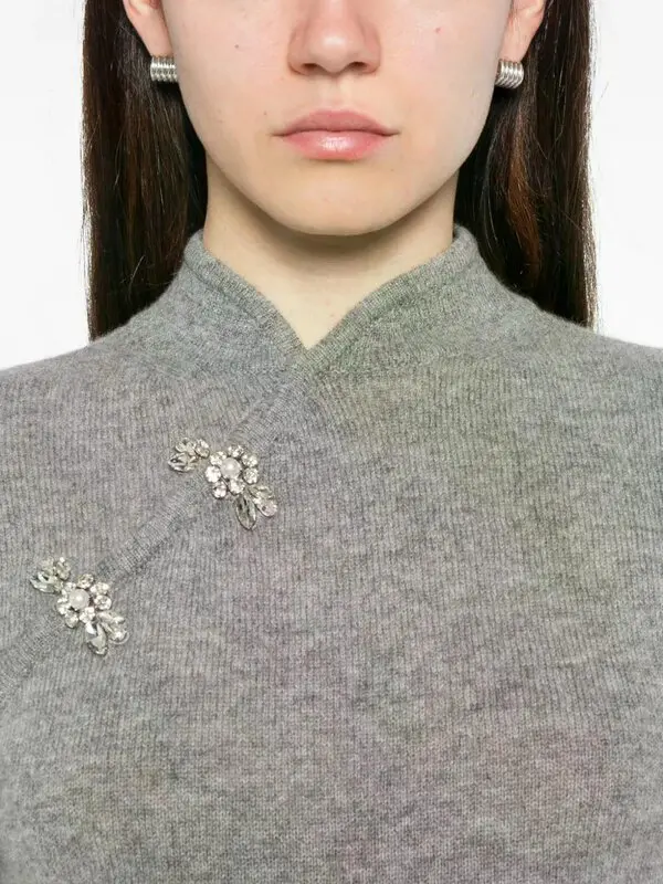 Simone Rocha Embellishment Puff-sleeves Sweater - Grey
