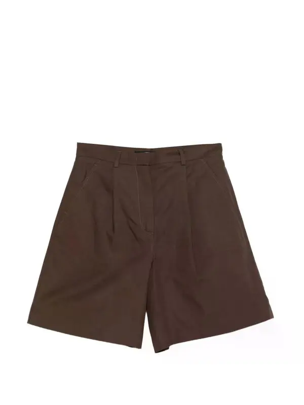 Max Mara Pleated Bermuda Shorts - Brown
