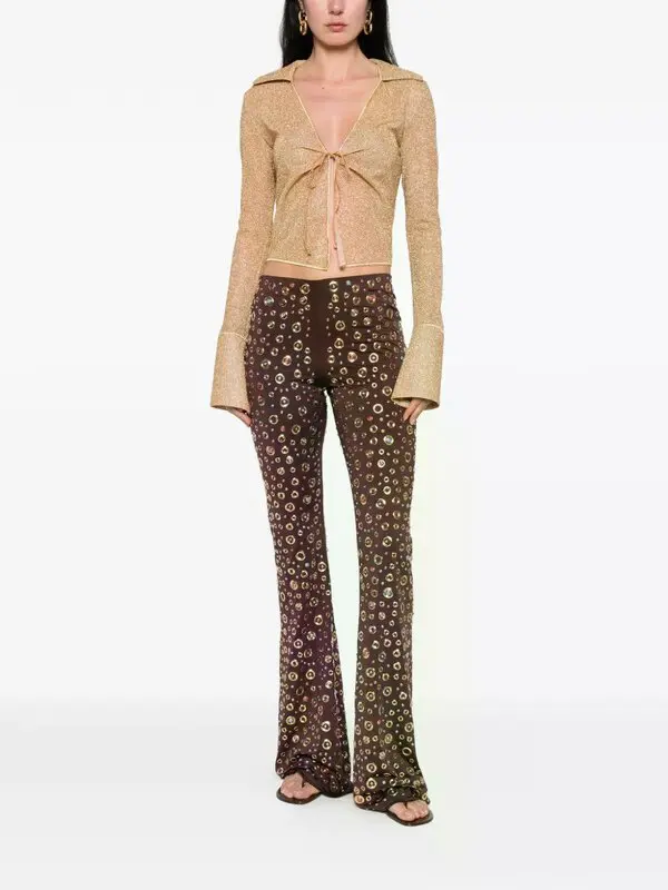 Oseree Embellished Flared Trousers