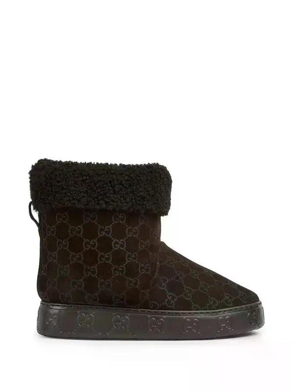 Gucci Gg Suede Ankle Boots - Brown