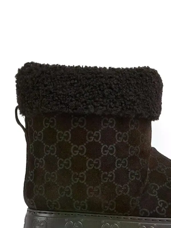 Gucci Gg Suede Ankle Boots - Brown
