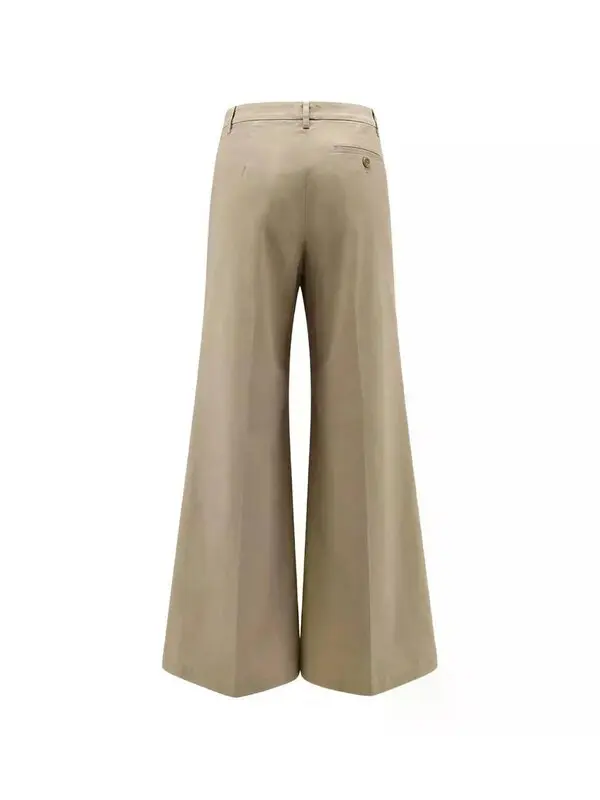 Aspesi Stretch Cotton Wide Leg Trousers - Neutrals