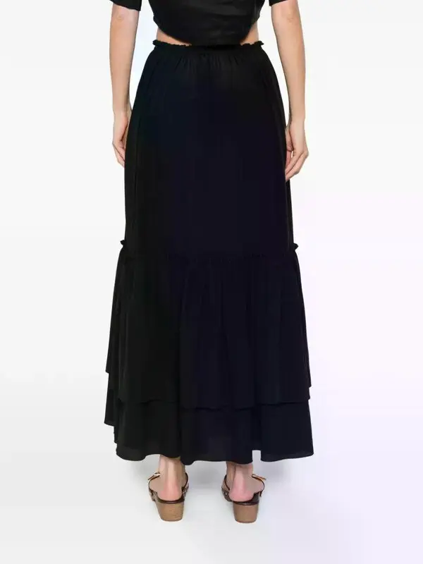 Chloé Tiered Ruffled Maxi Skirt - Black