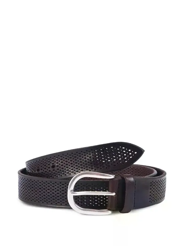 ORTIGNI Buckle Leather Belt - Brown