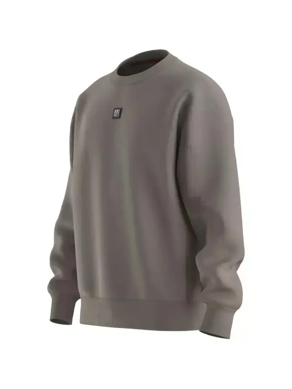 Hugo Crew-neck Sweatshirt With Logo Patch - Brown