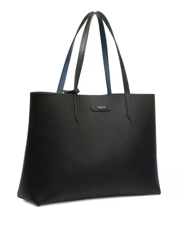 Bally Grained Tote Bag With Logo And Pouch