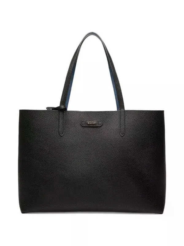 Bally Grained Tote Bag With Logo And Pouch