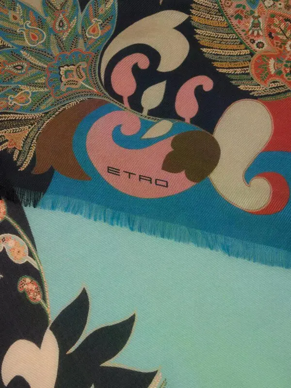 Etro Floral Paisley Scarf - Blue