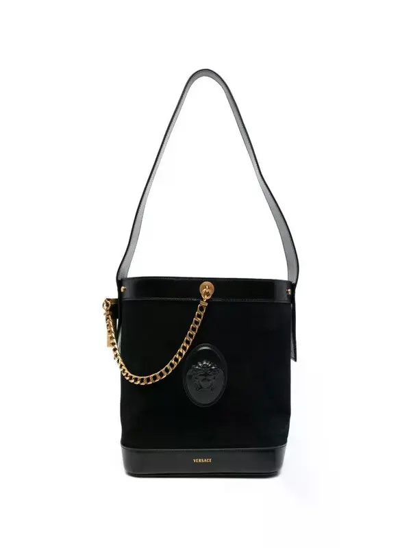 Versace Chain-detail Bucket Bag - Black