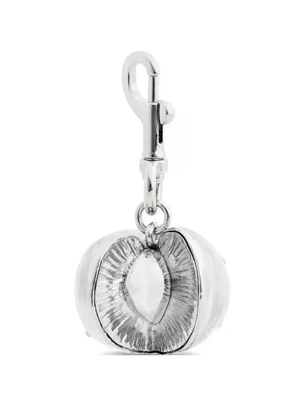 Rabanne Peach Pendant Bag Charm - Silver