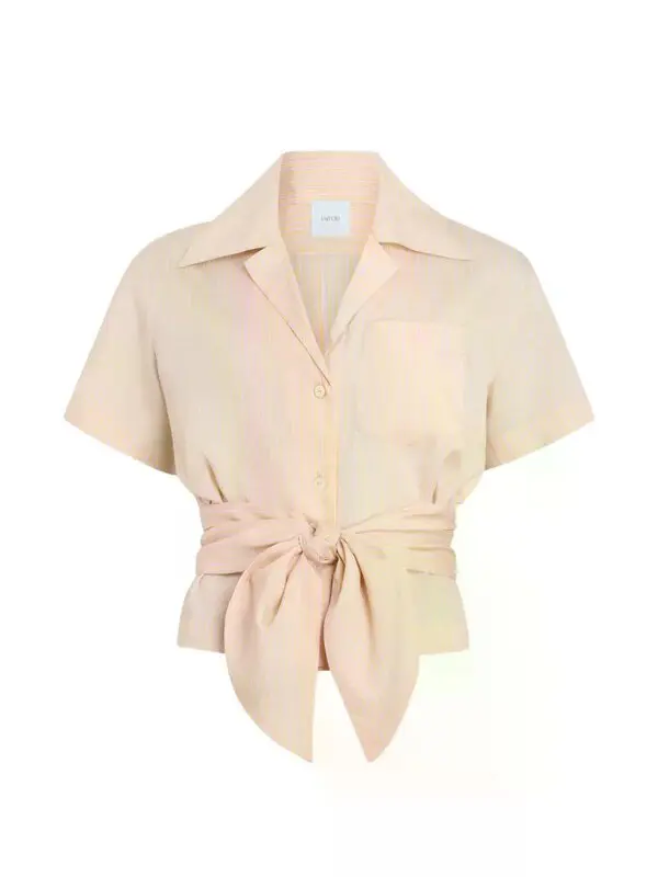 PATOU Knotted Striped-pattern Shirt - Neutrals