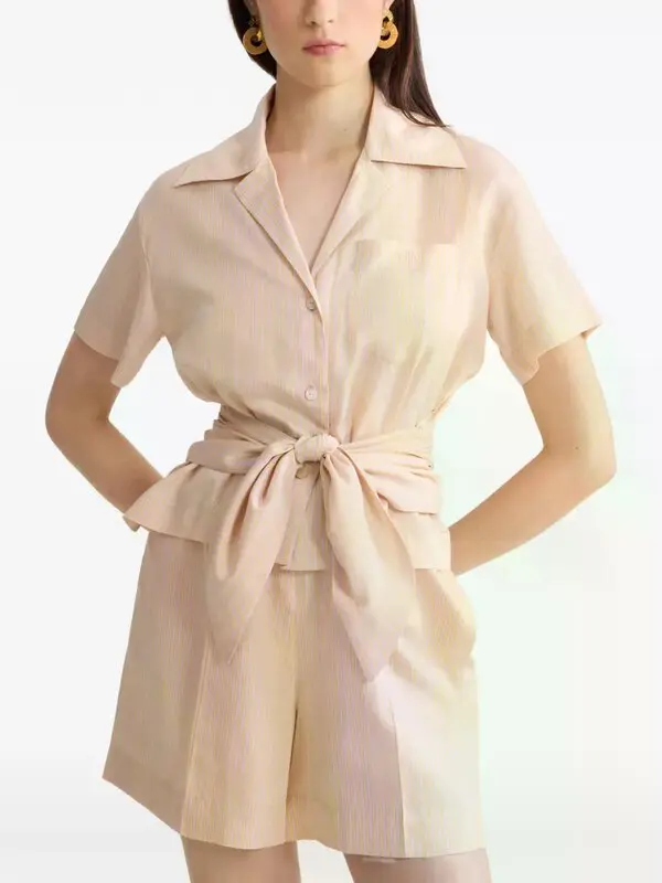 PATOU Knotted Striped-pattern Shirt - Neutrals