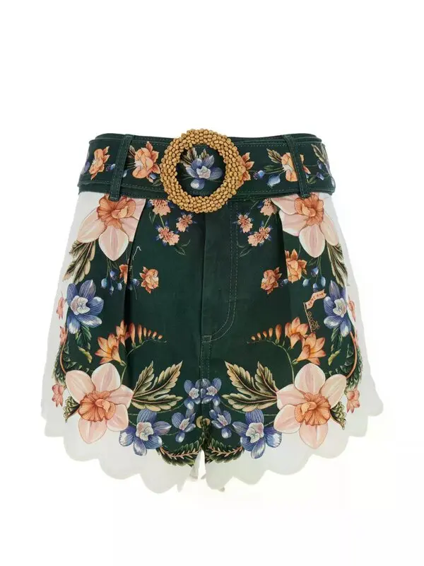 Farm Rio Floral-print Shorts - Green