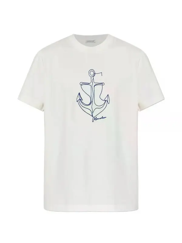 Moncler Anchor Print T-shirt - Neutrals