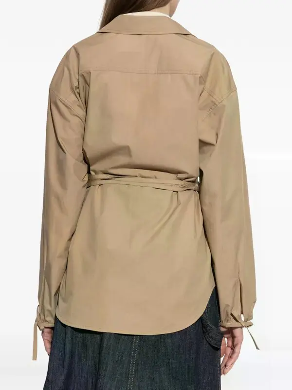 Moncler Logo Patch Cotton Jacket - Neutrals