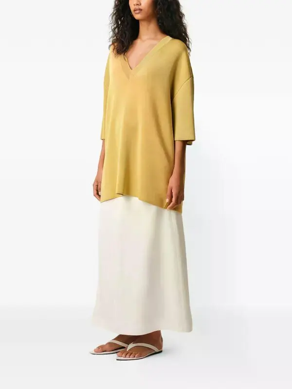AMI Paris V-neck Short Sleeve Sweater In Wool Blend