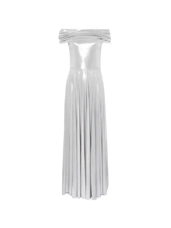 Norma Kamali Off-shoulder Pleated Maxi Dress