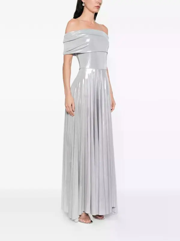 Norma Kamali Off-shoulder Pleated Maxi Dress