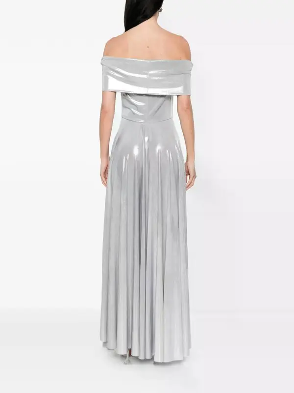 Norma Kamali Off-shoulder Pleated Maxi Dress