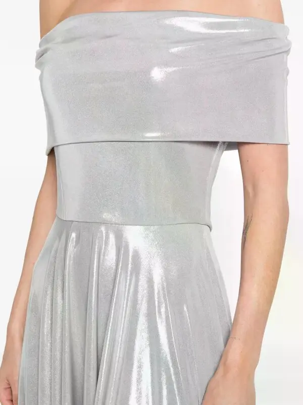 Norma Kamali Off-shoulder Pleated Maxi Dress