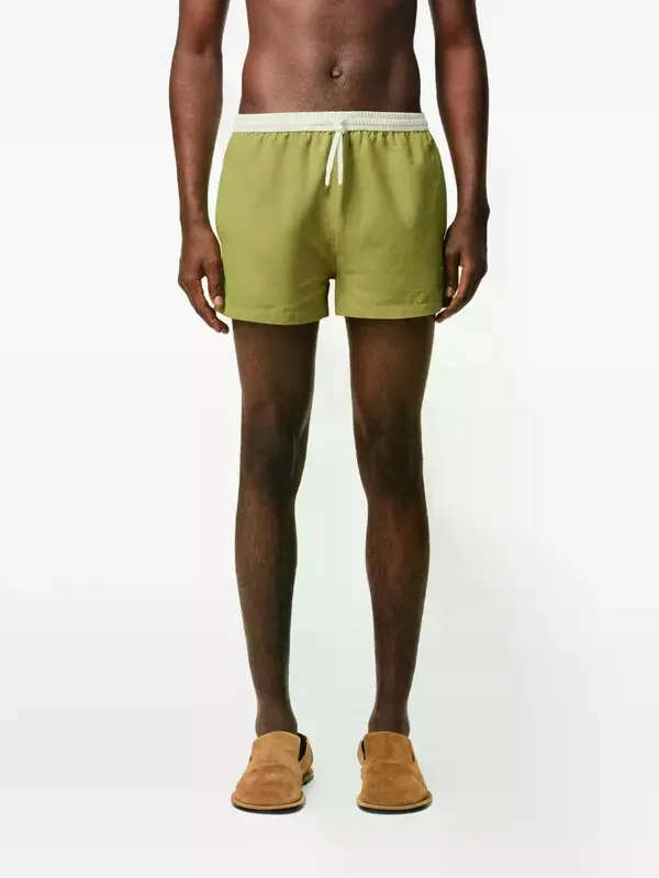 AMI Paris Logo-detail Drawstring Swim Shorts - Green