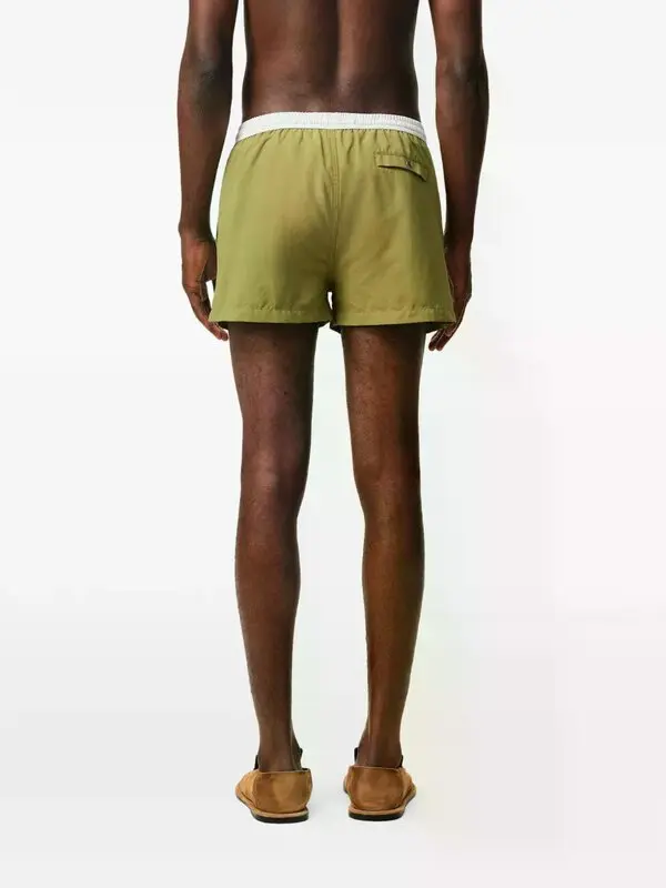 AMI Paris Logo-detail Drawstring Swim Shorts - Green